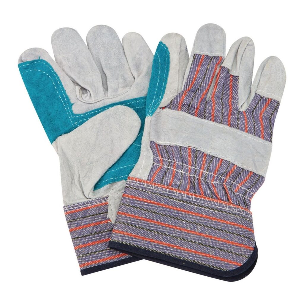 DOUBLE SPLIT-LEATHER PALM WORK GLOVES - LARGE - NGC Industries